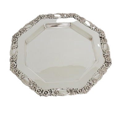 Bread Board Octagonal English Silver Plate c.1885. SKU #: A1083 ...