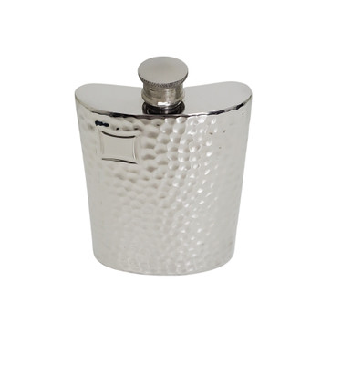 Hammered Flask English Pewter 6oz. SKU #: EB33006 - Corbell Silver Store