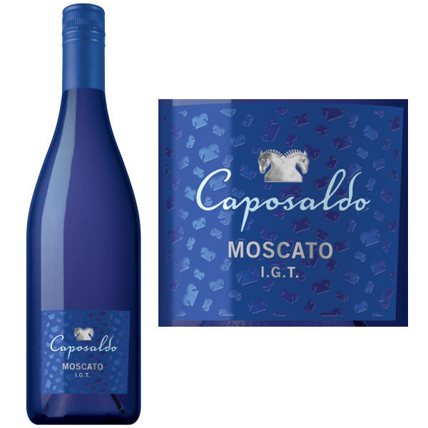 Italian White Wine Blue Bottle