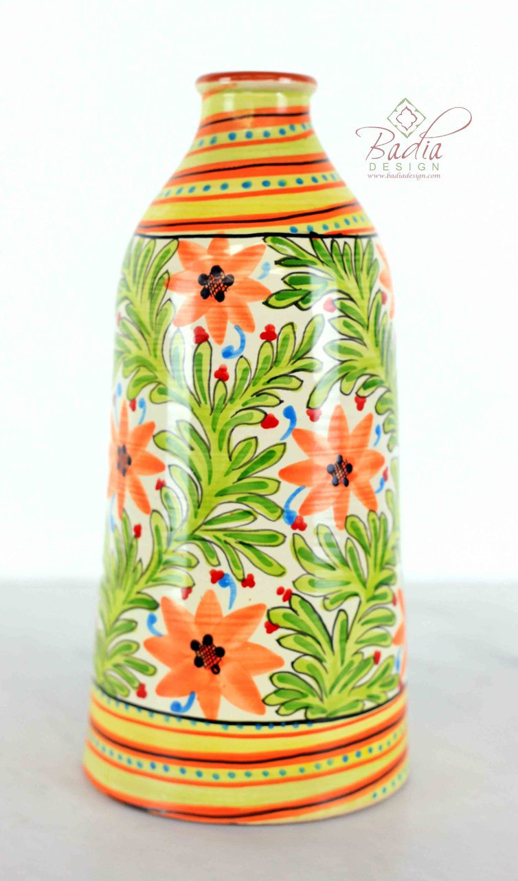 Stylish Hand Painted Ceramic Jar from Badia Design Inc.