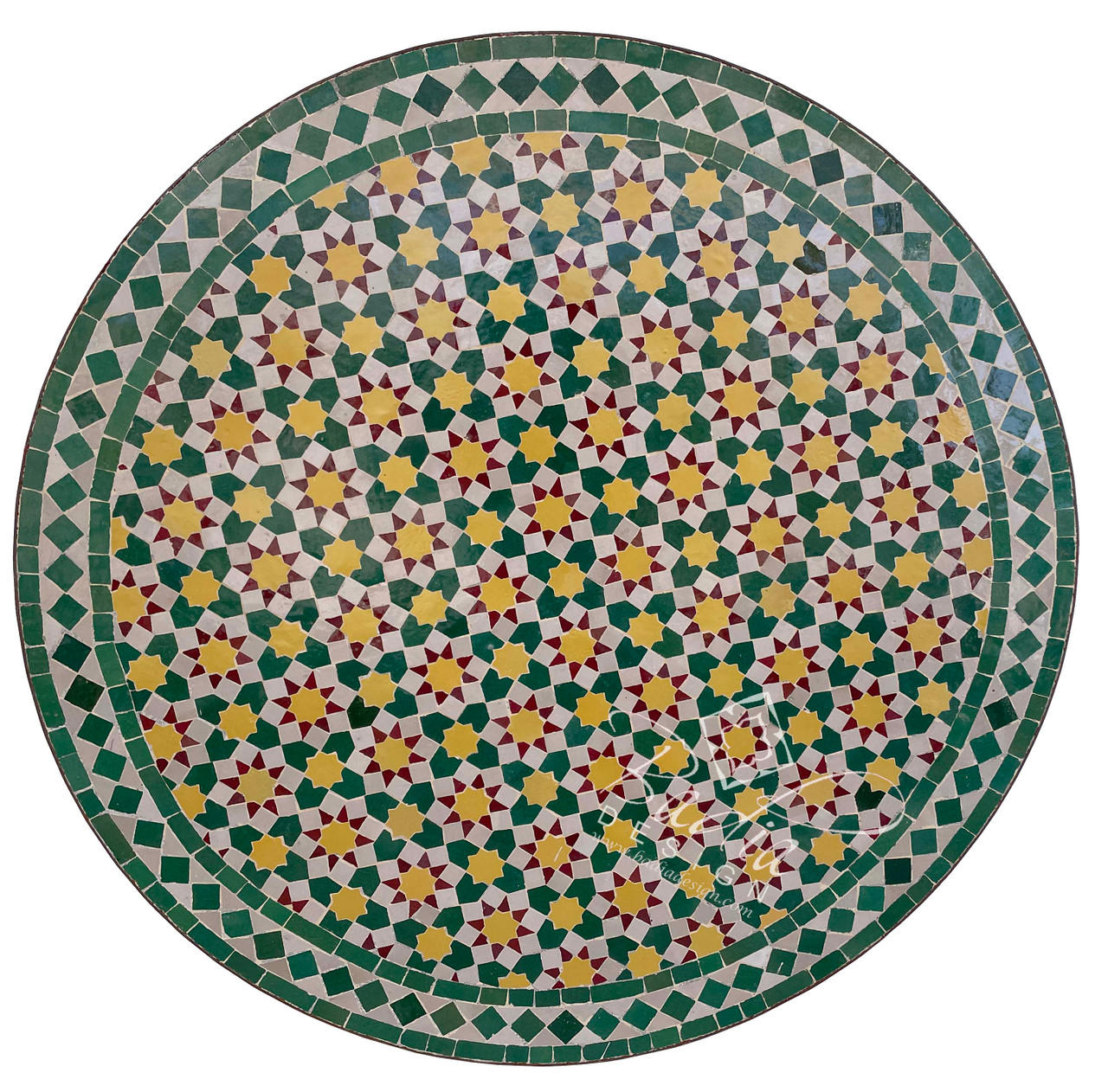 36 Inch Round Vivid Color Moroccan Tile Table Top from Badia Design Inc.