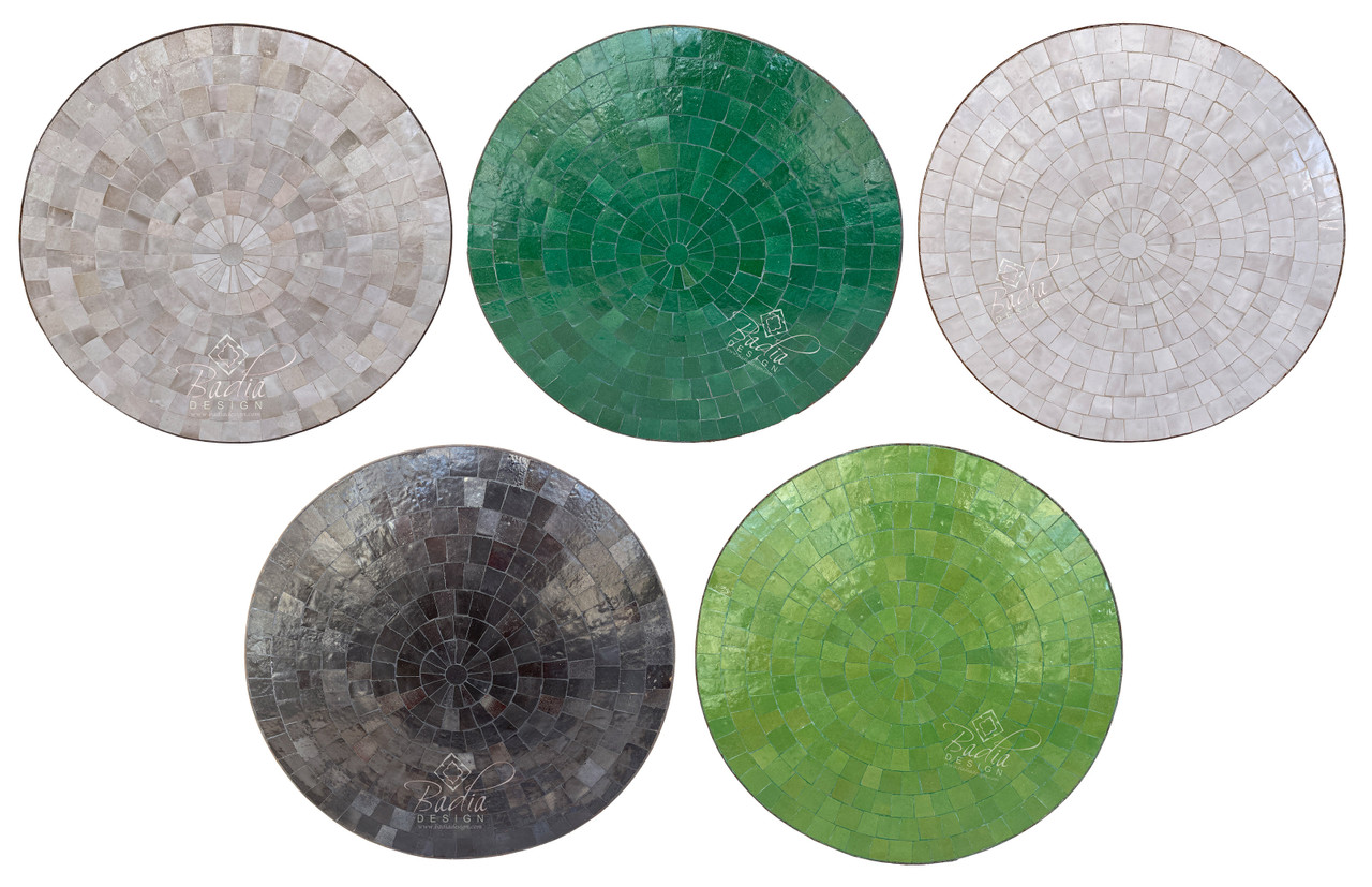 24 Inch Round Solid Color Tile Table Tops from Badia Design Inc.