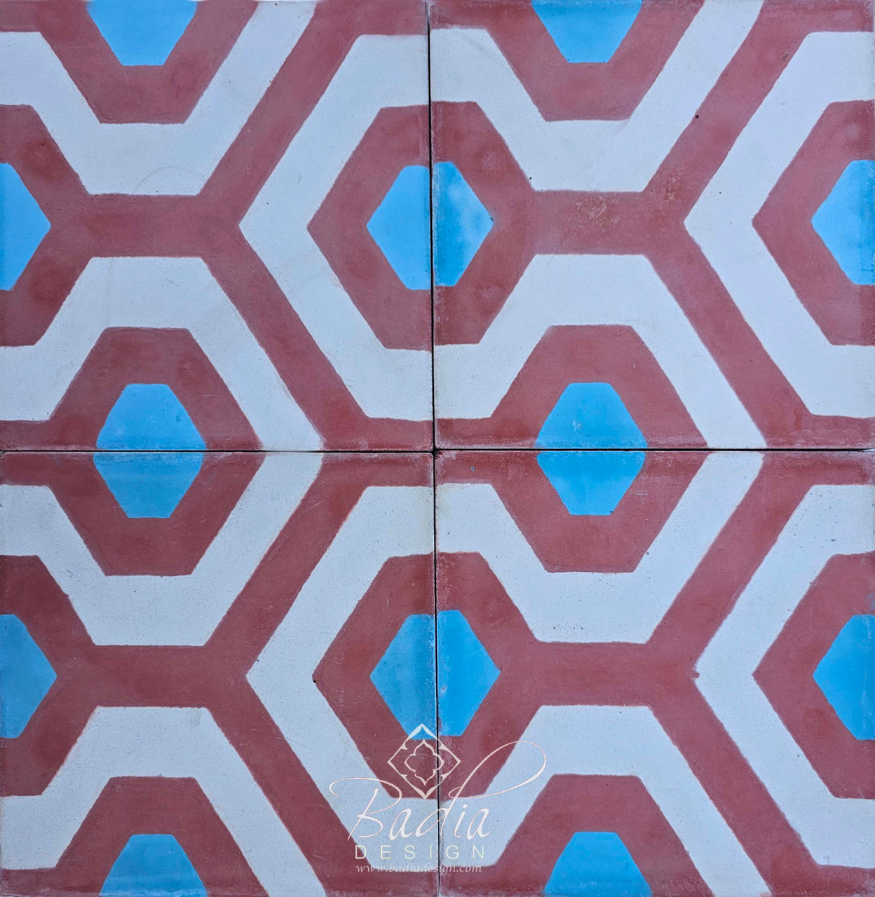 Moroccan Hand Painted Cement Tiles from Badia Design Inc.