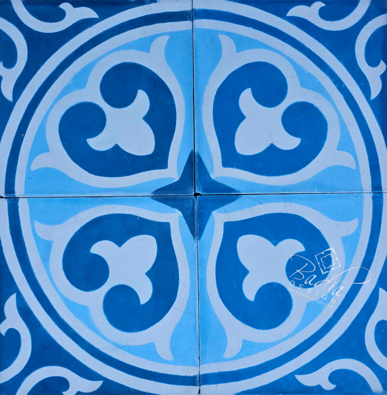 Moroccan Hand Painted Cement Tile from Badia Design Inc.