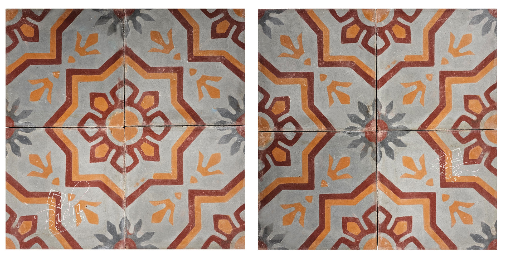 Moroccan Mosaic Cement Floor Tile from Badia Design Inc.