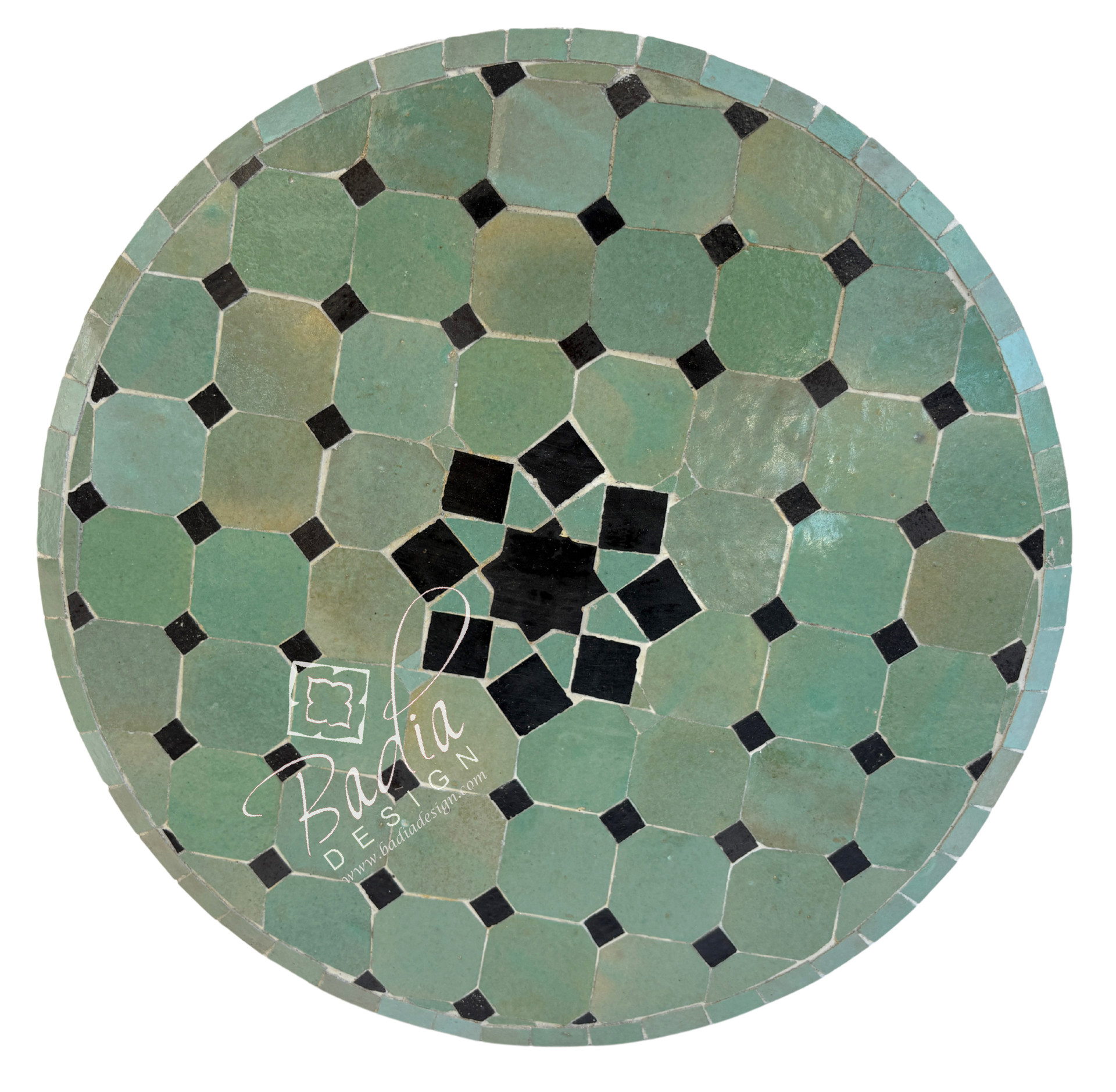 Moroccan Multi-Color Mosaic Tile Table Top and Base from Badia Design Inc.
