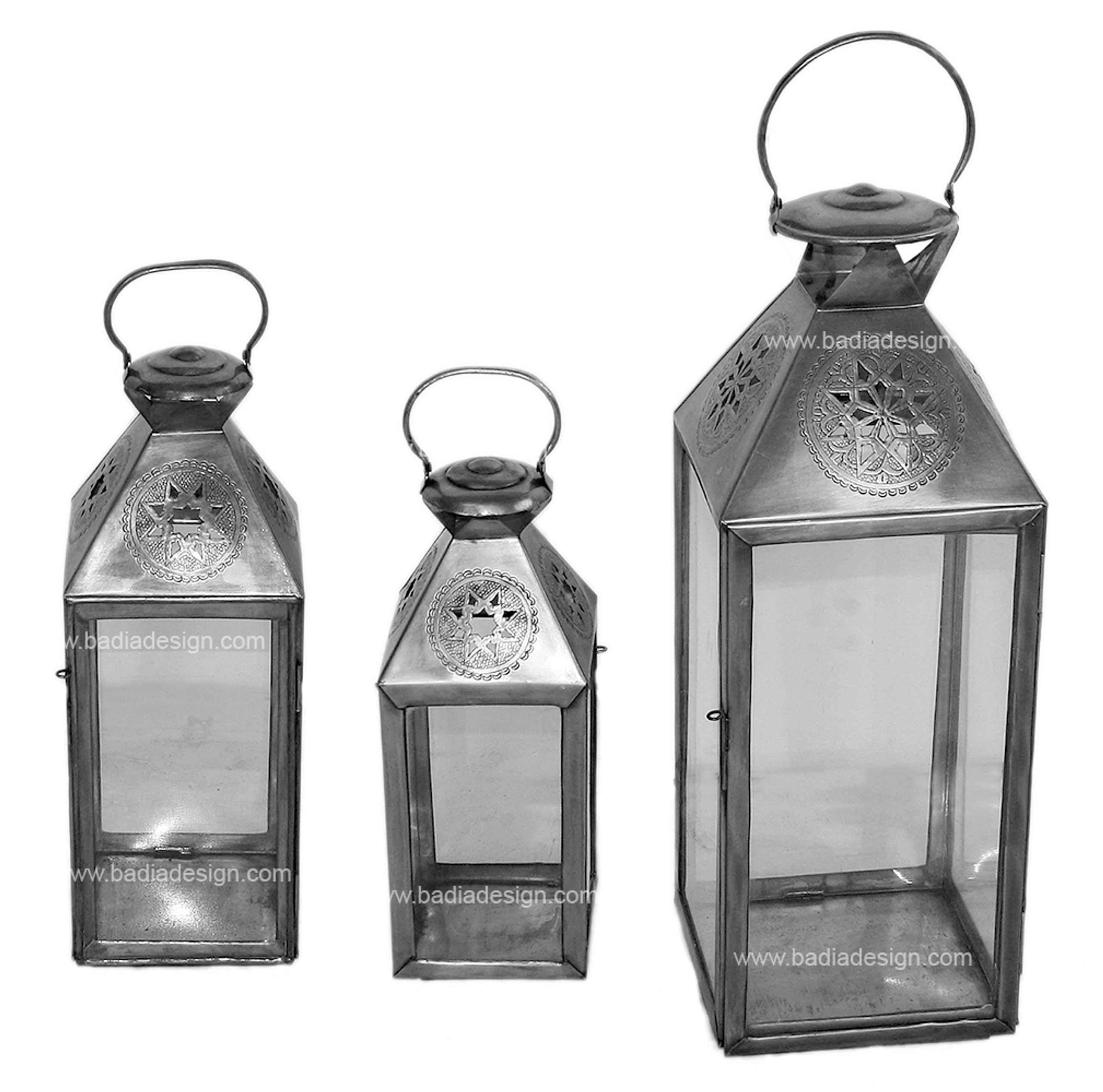 Silver Lanterns With Clear Glass From Badia Design Inc