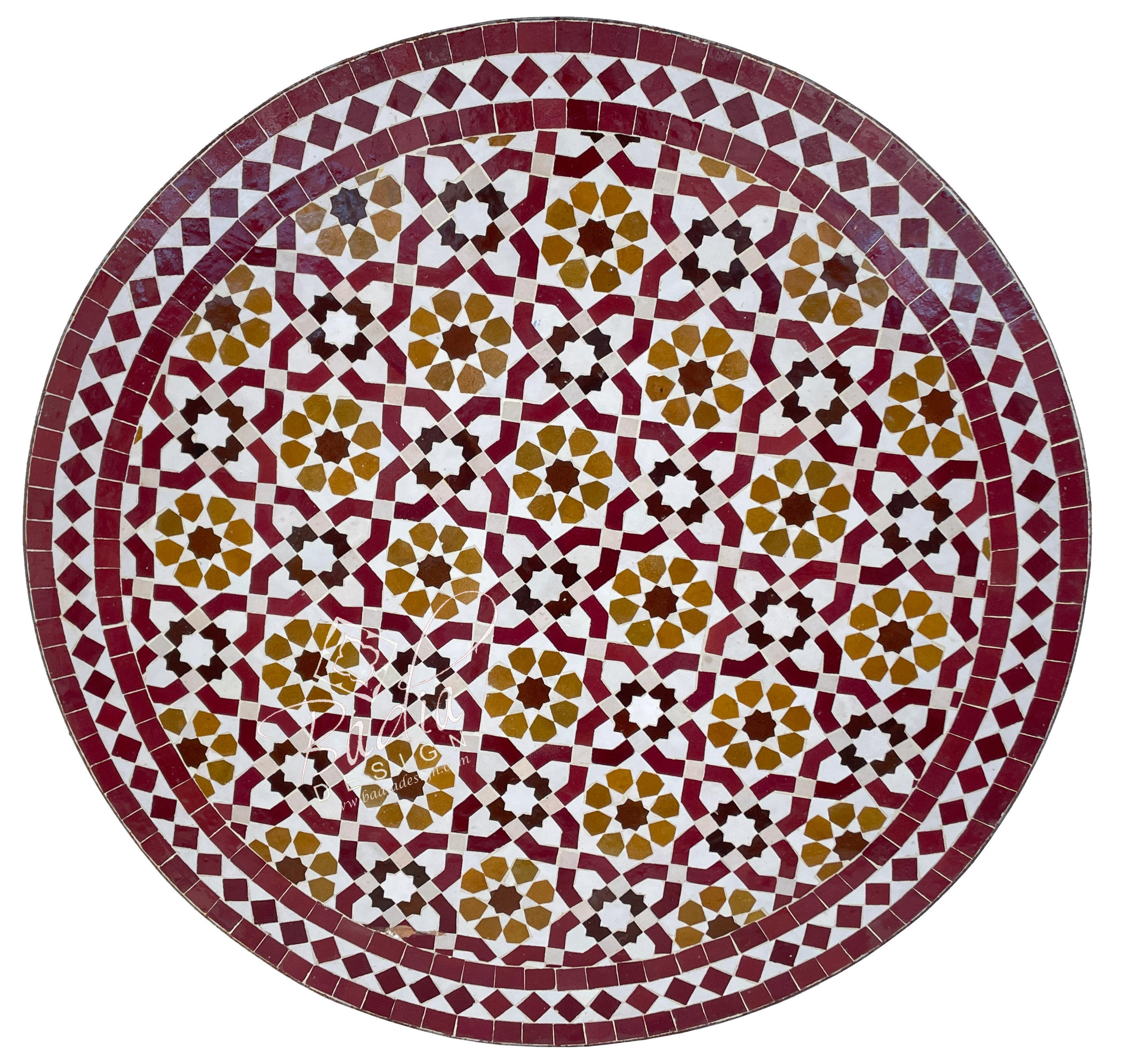 Moroccan Multi-Color Ceramic Tile Table Top from Badia Design Inc