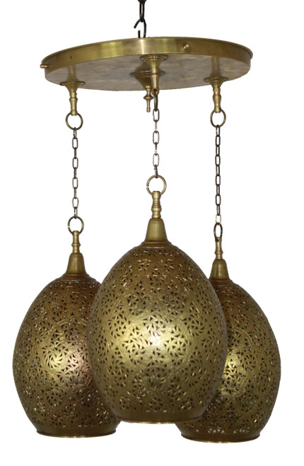 Brass Chandelier with Hanging Lights from Badia Design Inc.