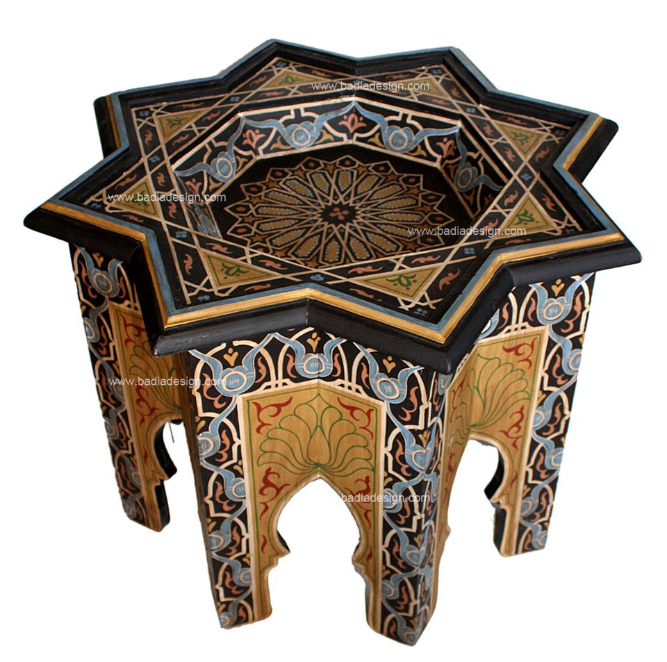 Hand Painted Star Shaped Side Table from Badia Design Inc.