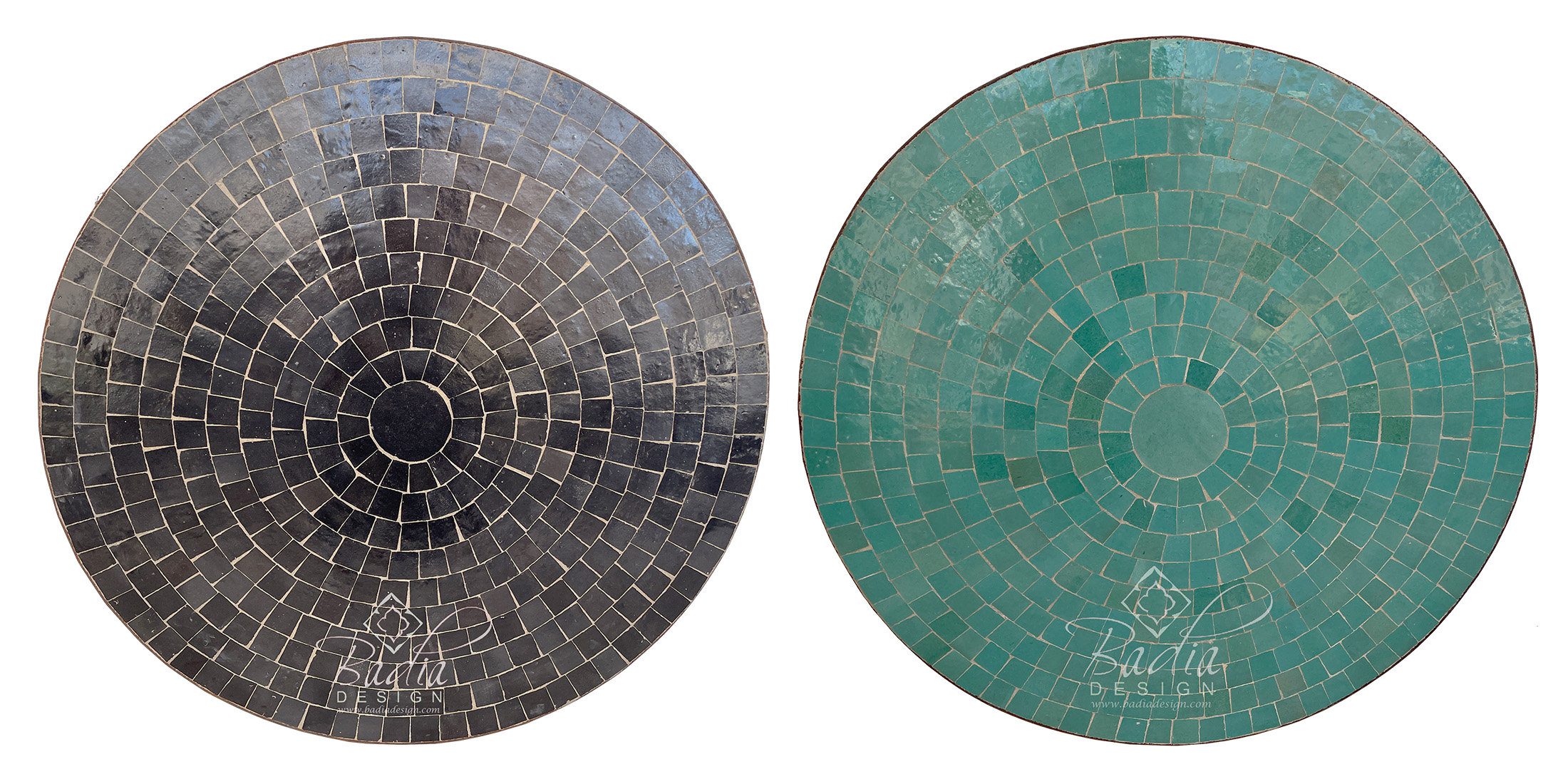 Moroccan Solid Color Mosaic Ceramic Tile Table Top from Badia Design Inc