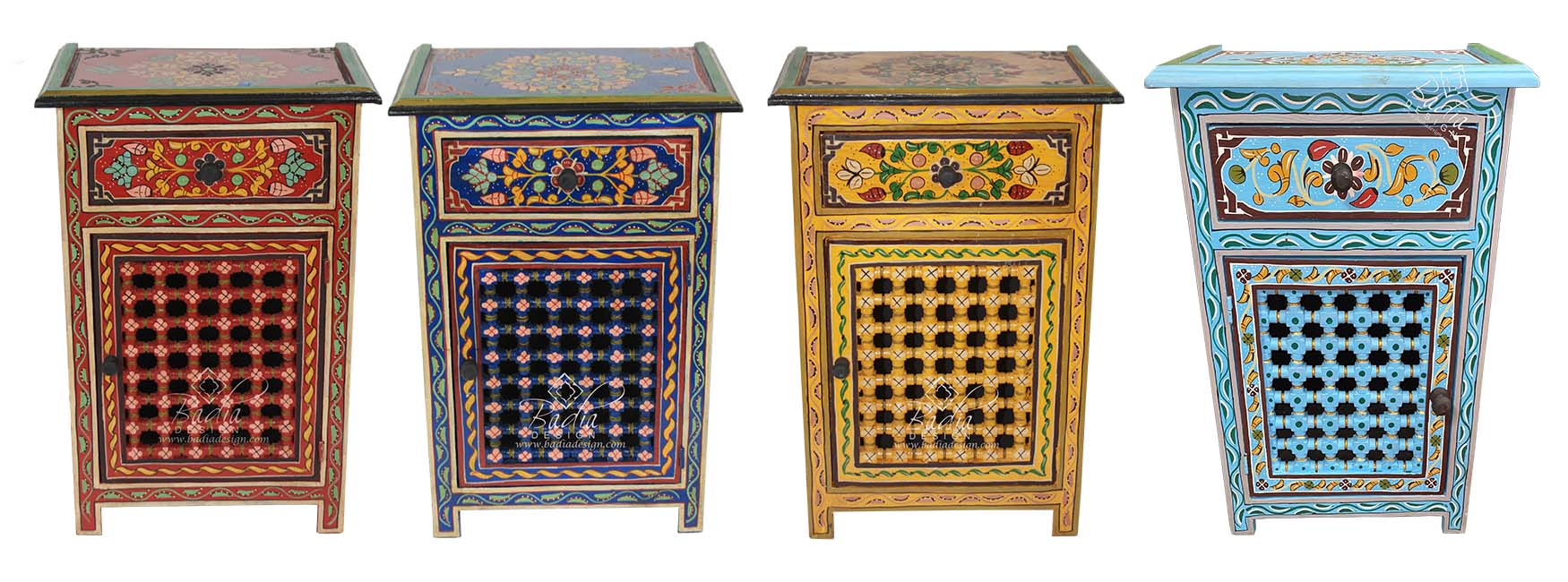 Moroccan Hand Painted Bedroom Nightstands by Badia Design Inc., 5420 ...