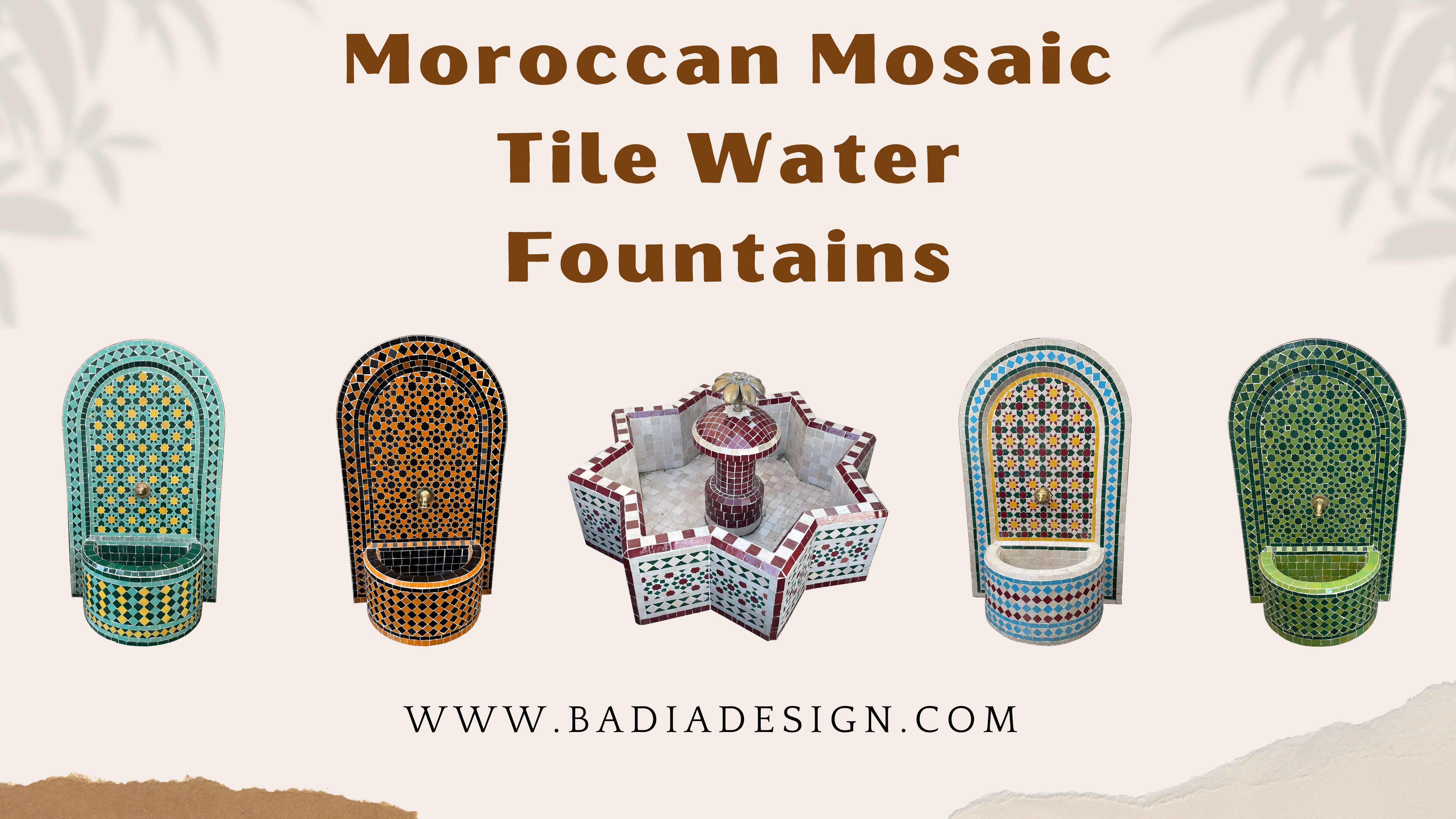 Moroccan Mosaic Tile Water Fountains - Badia Design Inc.
