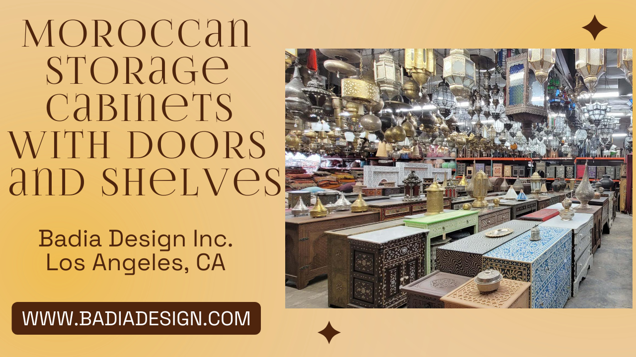 Moroccan Storage Cabinets with Doors and Shelves - Badia Design Inc.