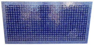 Moroccan Solid Large Blue Rectangular Tile Table Top from Badia Design Inc.