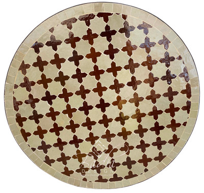 Moroccan Intricately Designed Round Tile Table Top from Badia Design Inc