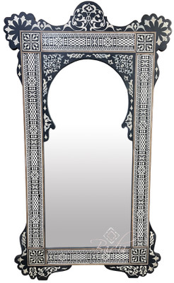 Moroccan Tall Decorative White Bone Inlay Mirror from Badia Design Inc.