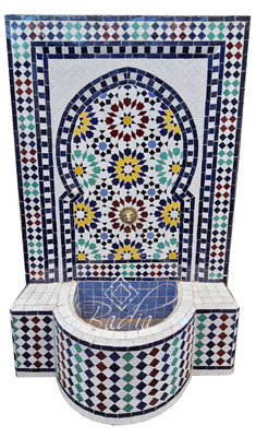 Moroccan Multi-Color Mosaic Tile Water Fountain from Badia Design Inc.