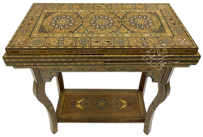 Handcrafted Syrian Design Gaming Table – Play Chess, Checkers ...