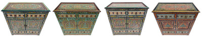 Moroccan Multi-Color Hand Painted Storage Cabinets from Badia Design Inc.