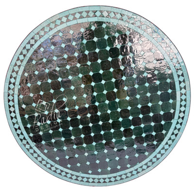 Moroccan Green Round Tile Table Top from Badia Design Inc.