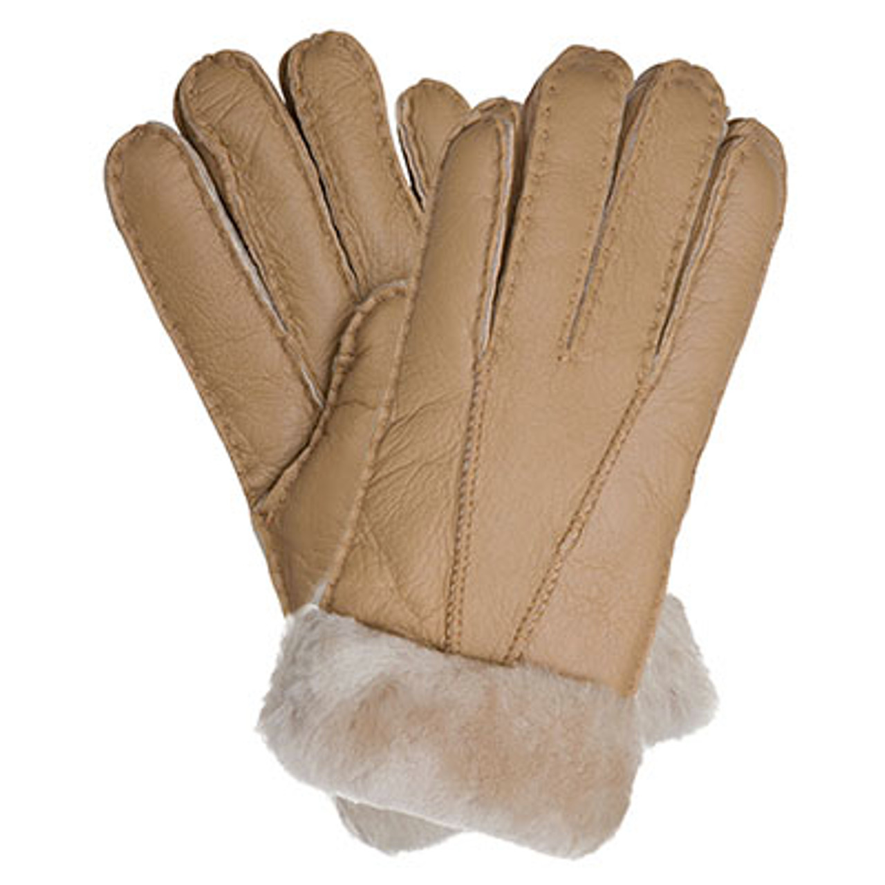 Womens Sheepskin Gloves in Tan