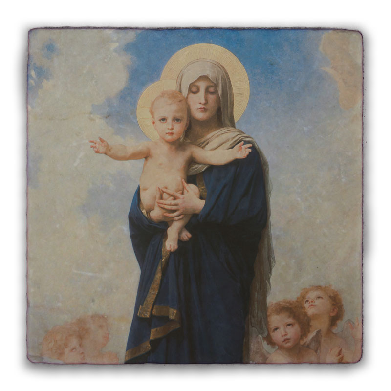 Our Lady of the Angels Square Tumbled Stone Tile