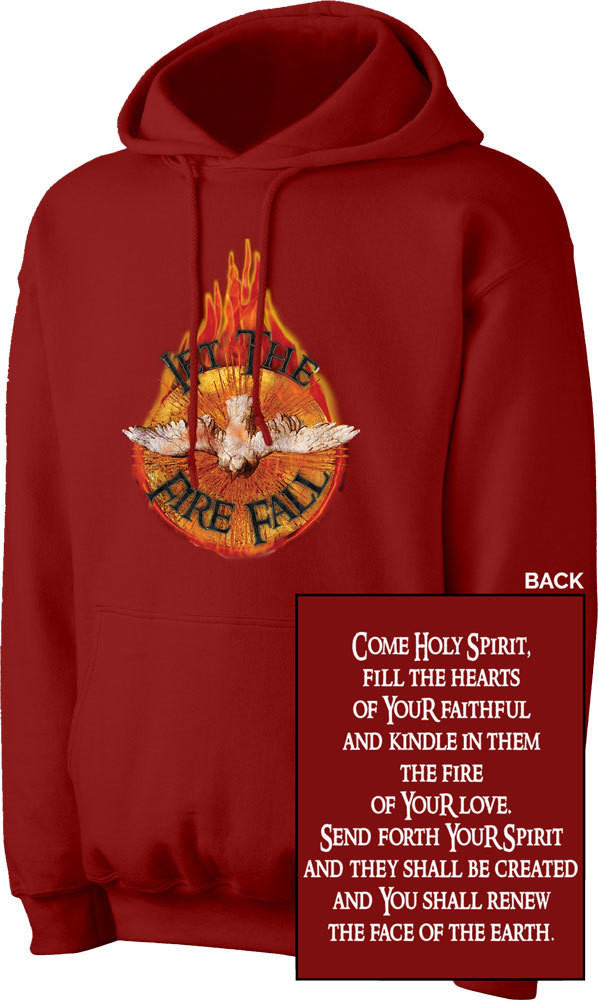 Holy Spirit with Fire Red Hoodie - Catholic to the Max - Online ...