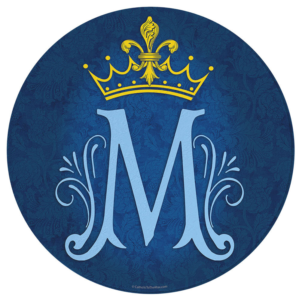 Marian Symbol Round Glass Cutting Board - Catholic to the Max - Online ...