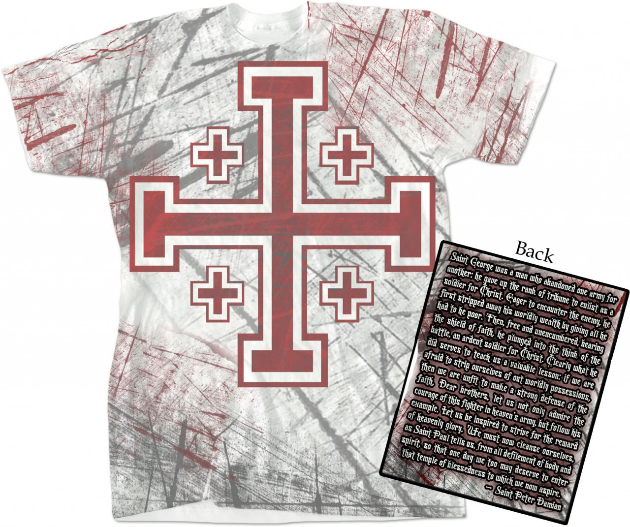 Crusader Cross Full Color T-Shirt - Catholic to the Max - Online ...