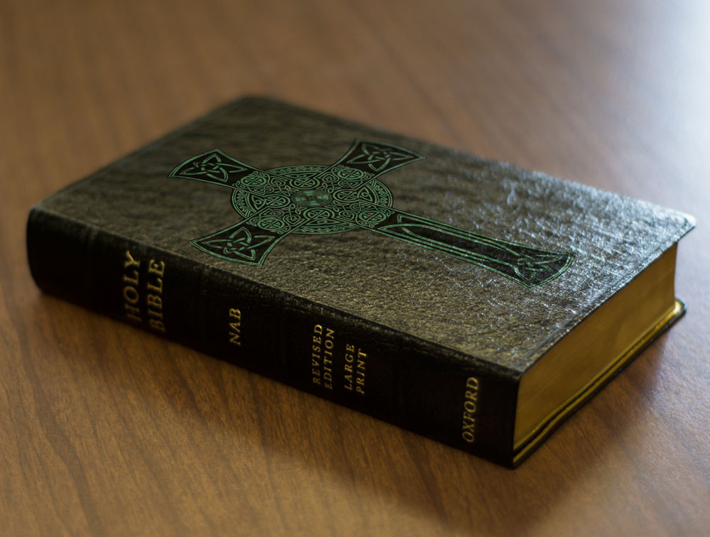 Personalized Catholic Bible with Celtic Cross Cover - Black Genuine ...
