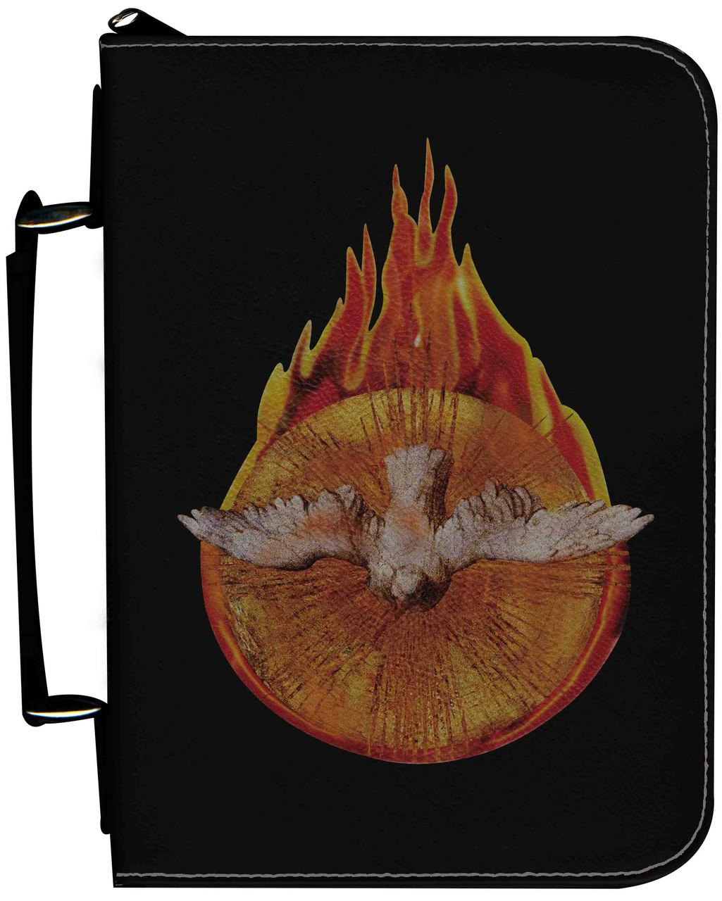 Personalized Bible Cover with Holy Spirit Fire Graphic - Black ...