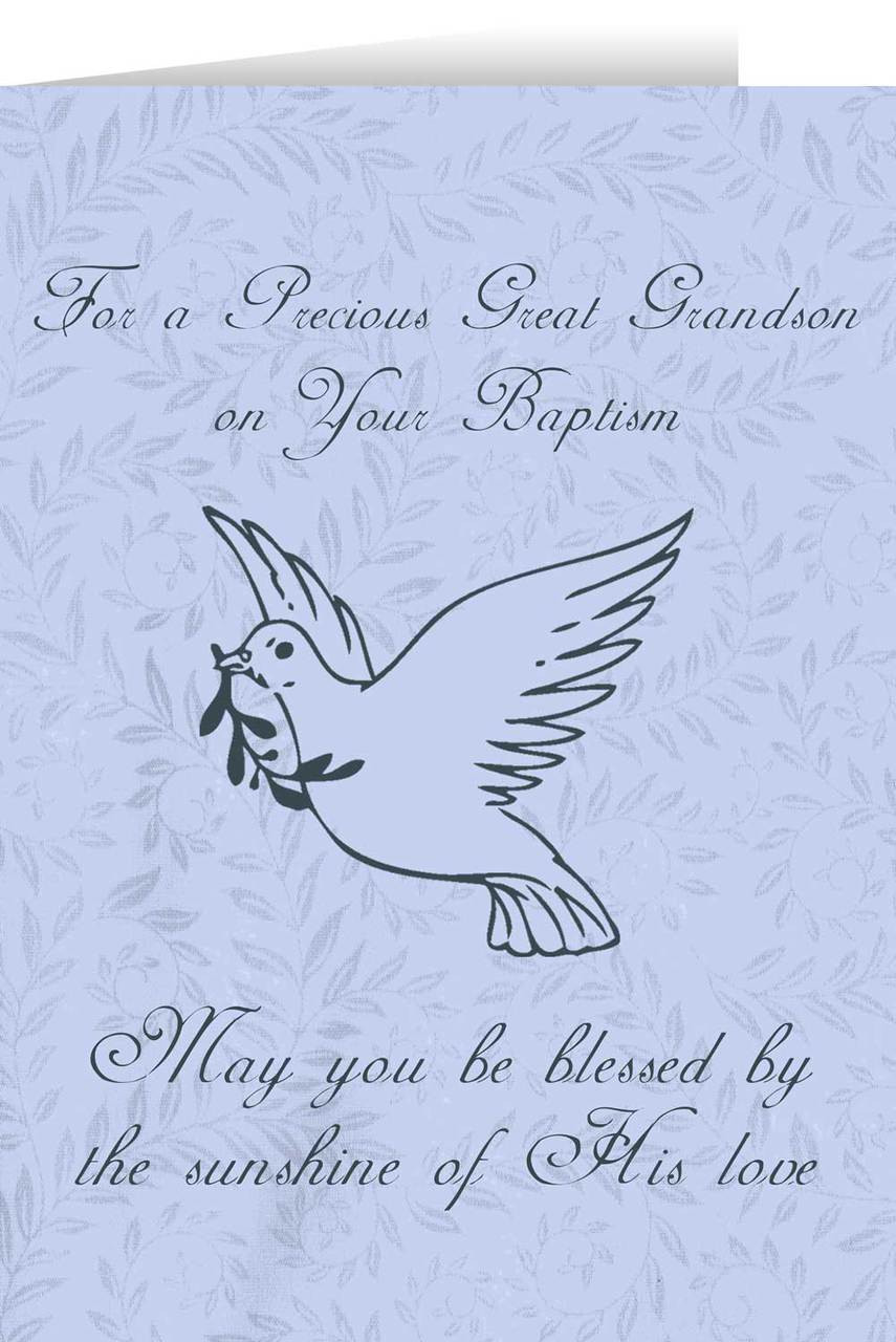 Great Grandson's Baptism Dove Greeting Card - Catholic to the Max ...
