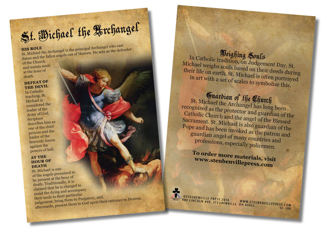 St. Michael the Archangel Faith Explained Card - Catholic to the Max ...