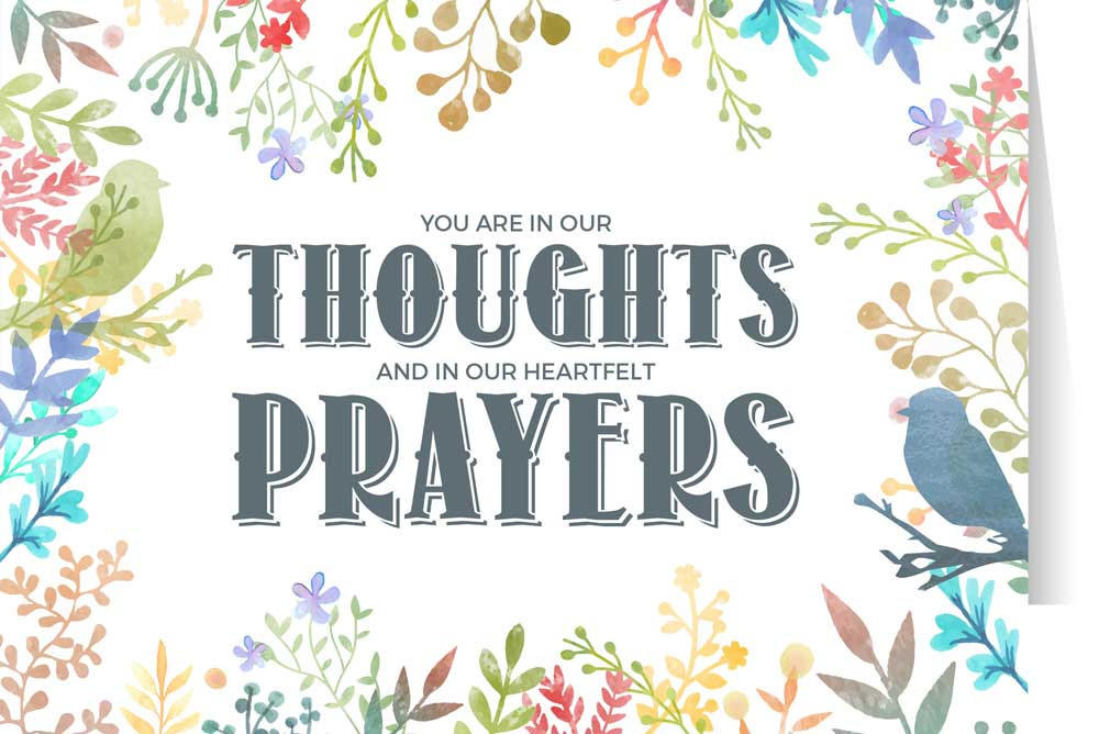 You Are In Our Thoughts Colorful Greeting Card