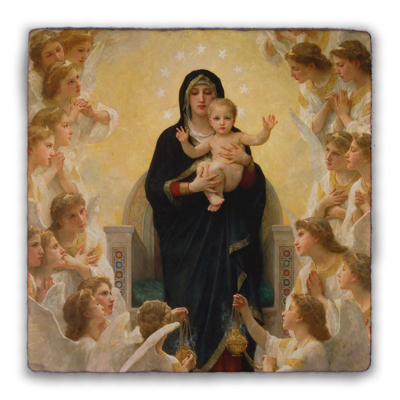 Queen of Angels Square Tumbled Stone Tile