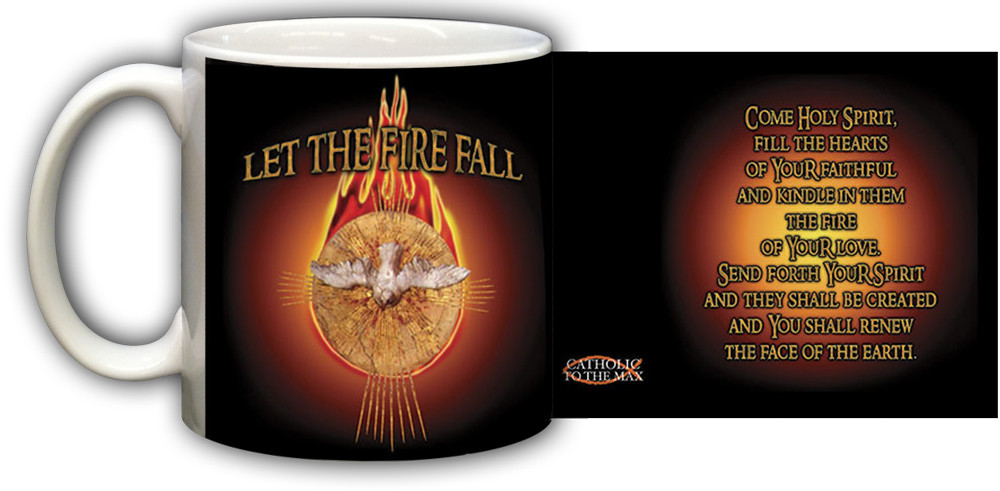 Holy Spirit Fire Black Mug - Catholic to the Max - Online Catholic Store