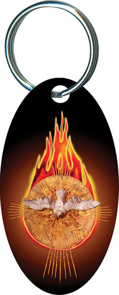 Holy Spirit Fire Oval Keychain - Catholic to the Max - Online Catholic ...