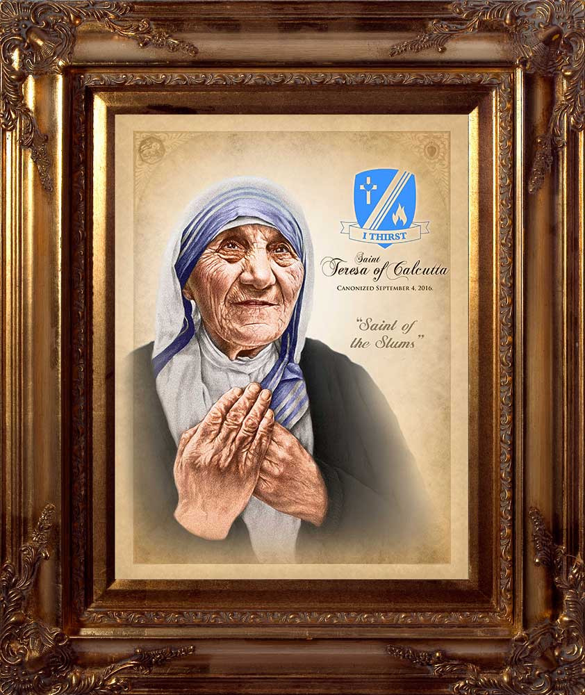 St. Teresa of Calcutta Commemorative Portrait - Gold Museum Framed ...