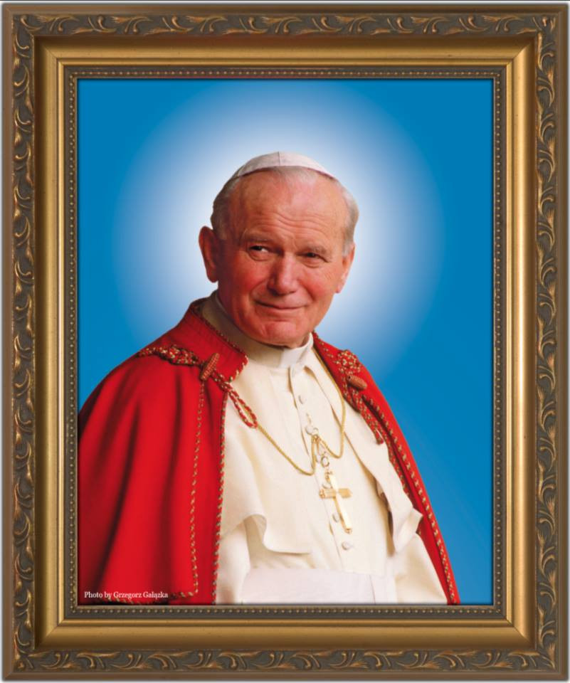 Pope John Paul II Sainthood Canonization Portrait - Gold Framed Canvas ...