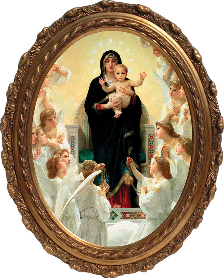 Queen of the Angels - Oval Framed Canvas - Catholic to the Max - Online ...