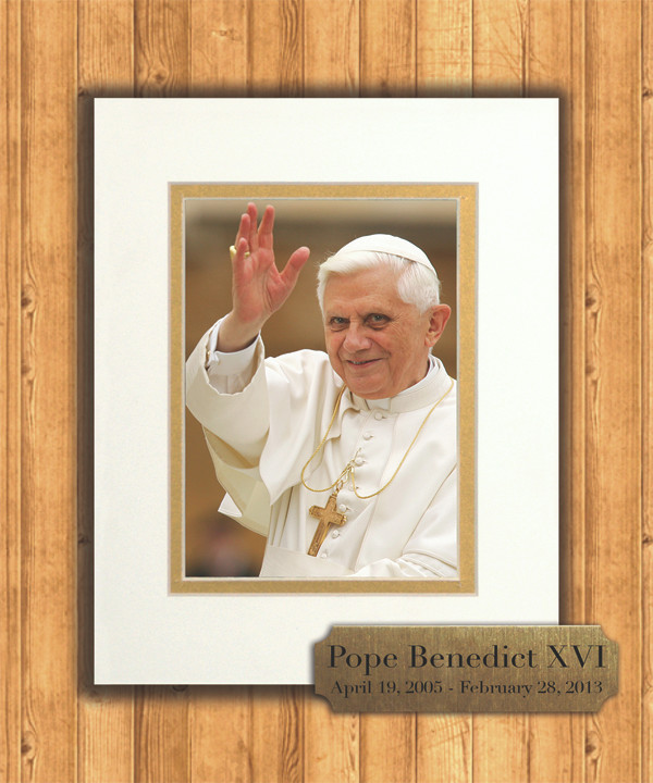 Pope Benedict Waving 8x10 Matted Print with Commemorative Plate ...