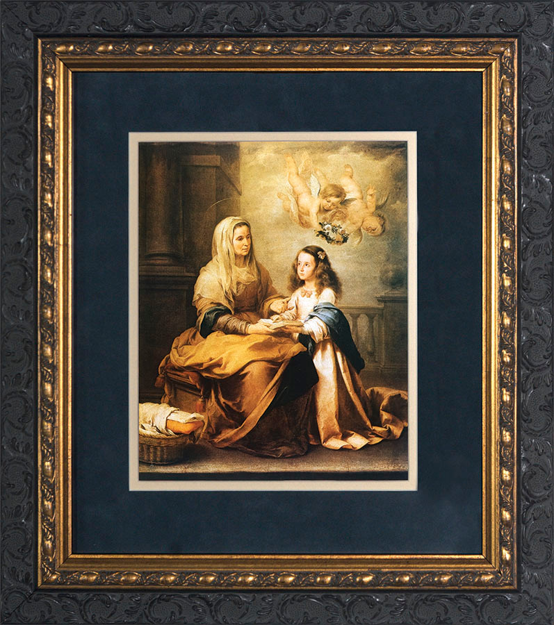 St. Anne with Mary Matted - Ornate Dark Framed Art - Catholic to the ...