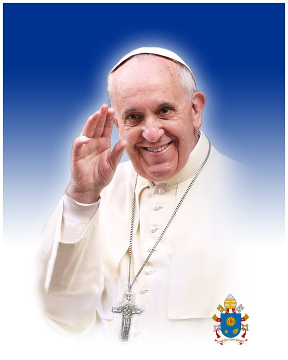 Pope Francis Waving Formal Commemorative Sleeved Print - Catholic to ...