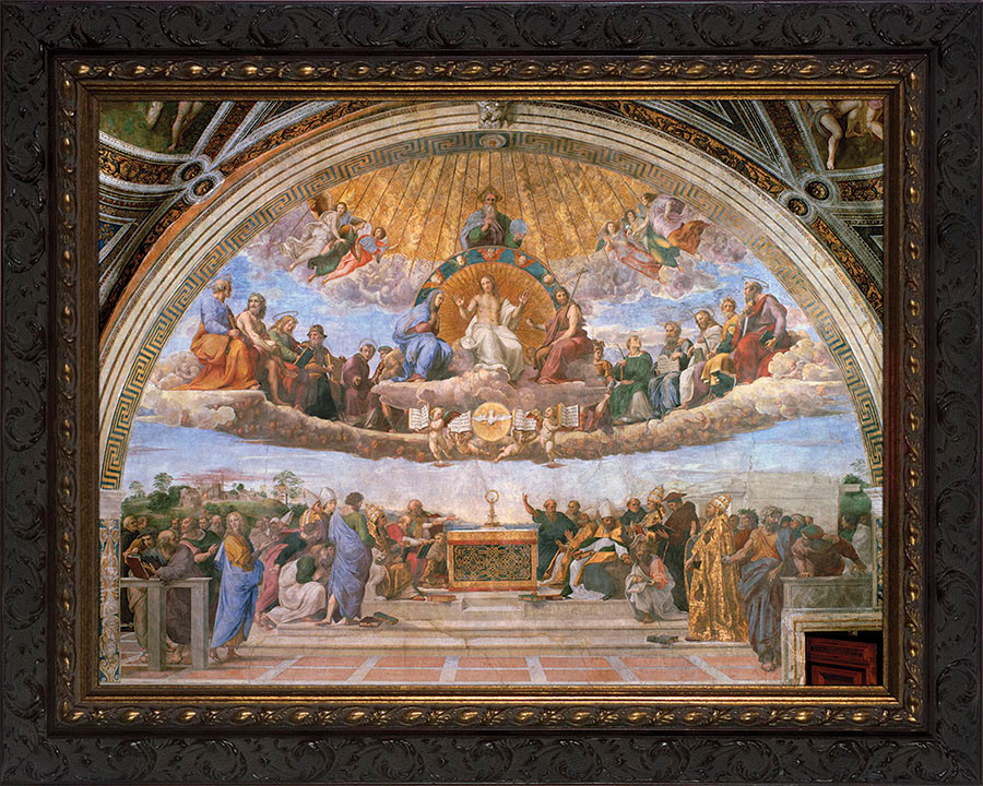 Disputation of the Holy Eucharist - Ornate Dark Framed Art - Catholic ...