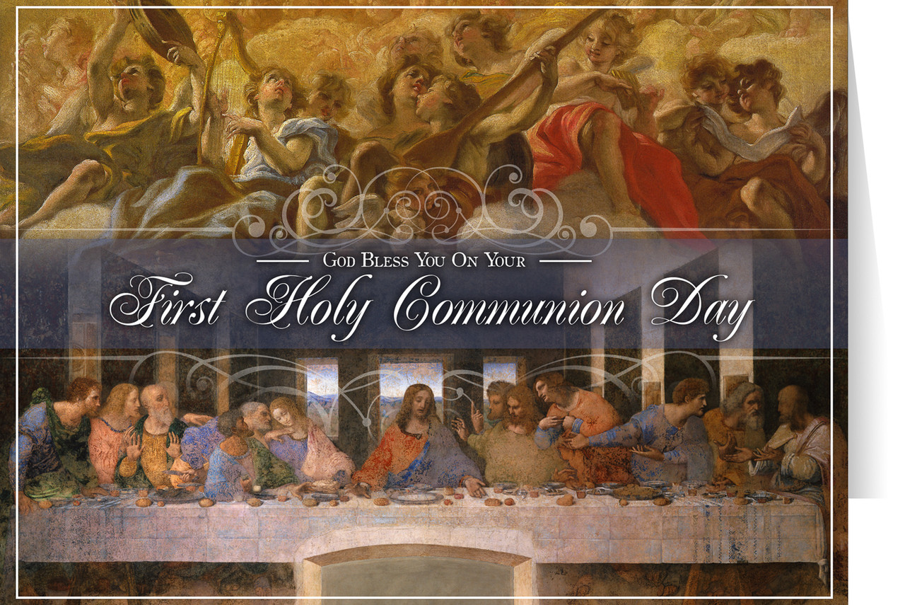 Last Supper by Da Vinci First Communion Greeting Card - Catholic to the ...