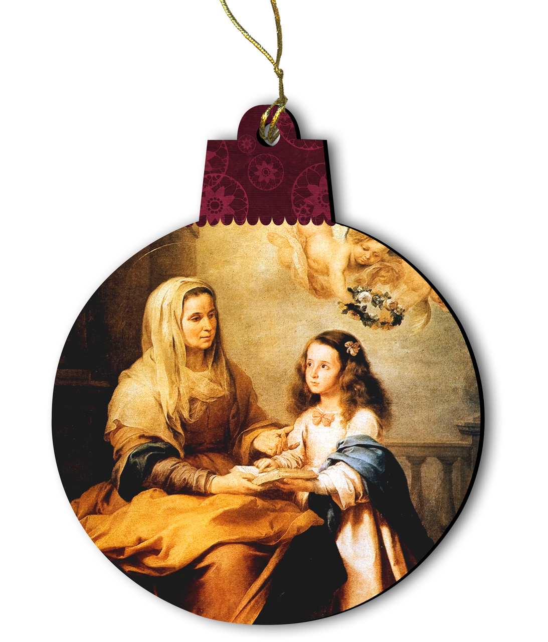 St. Anne Wood Ornament - Catholic to the Max - Online Catholic Store