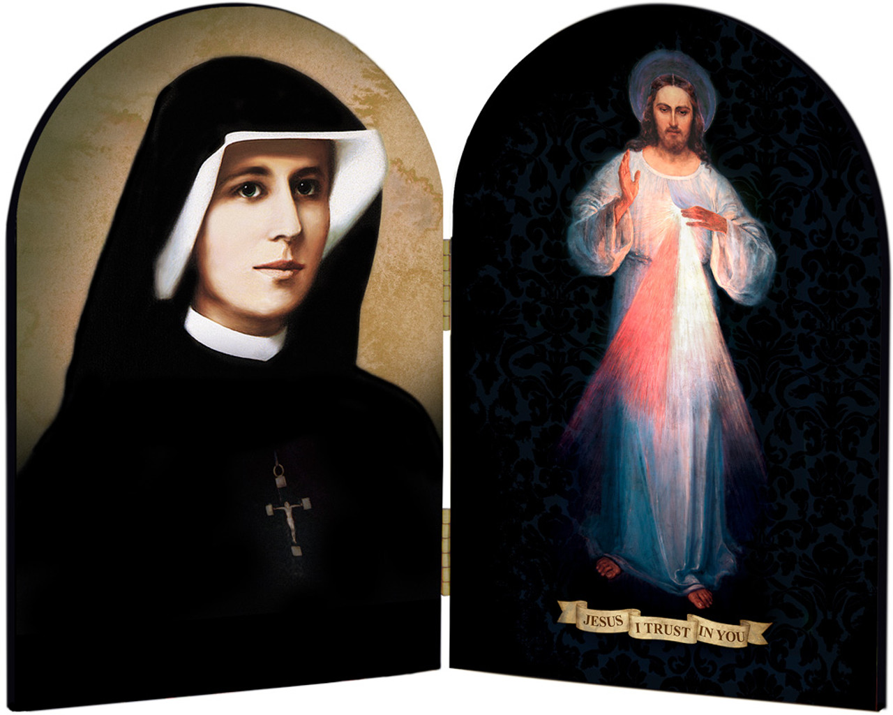 St. Faustina - Divine Mercy Arched Diptych - Catholic to the Max ...