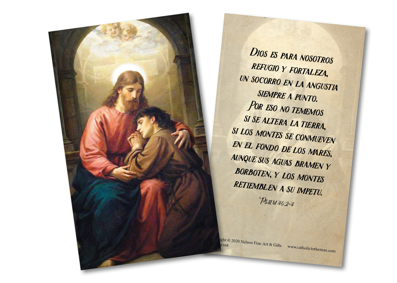Spanish "God is Our Refuge" Holy Card - Catholic to the Max - Online ...