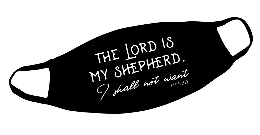 "The Lord Is My Shepherd" Black Cotton Face Mask - Catholic to the Max ...